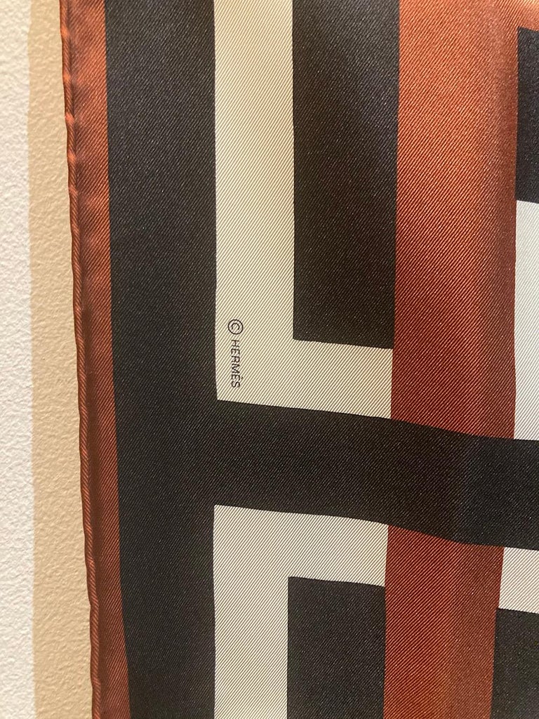 Hermes Letters Au Carre Silk Scarf at 1stDibs