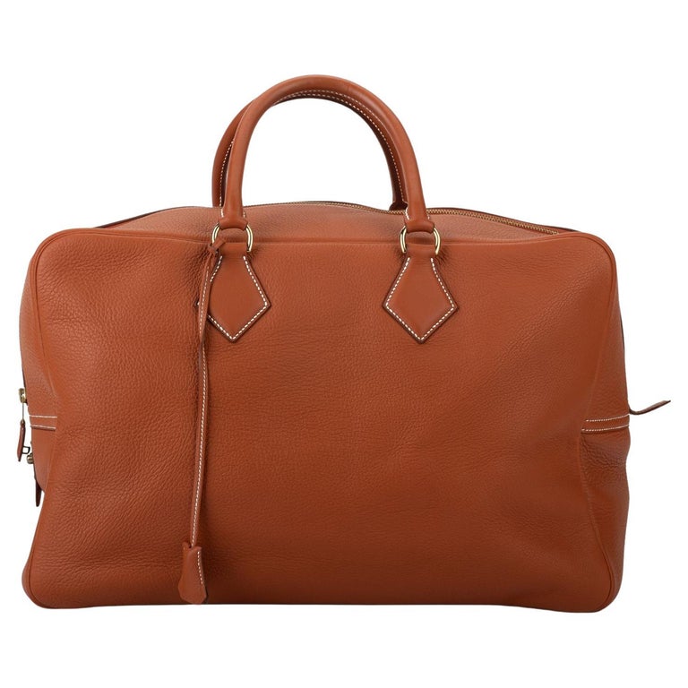 Hermès LG Victoria Rust Clemence Bag For Sale at 1stDibs