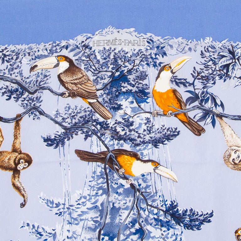Hermes light blue EQUATEUR 90 silk WASH Scarf at 1stDibs | hermes wash ...