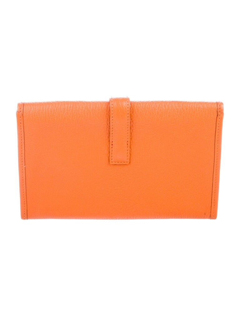 Hermes Light Orange Leather 'H' Jige Small Mini Logo Evening Clutch ...