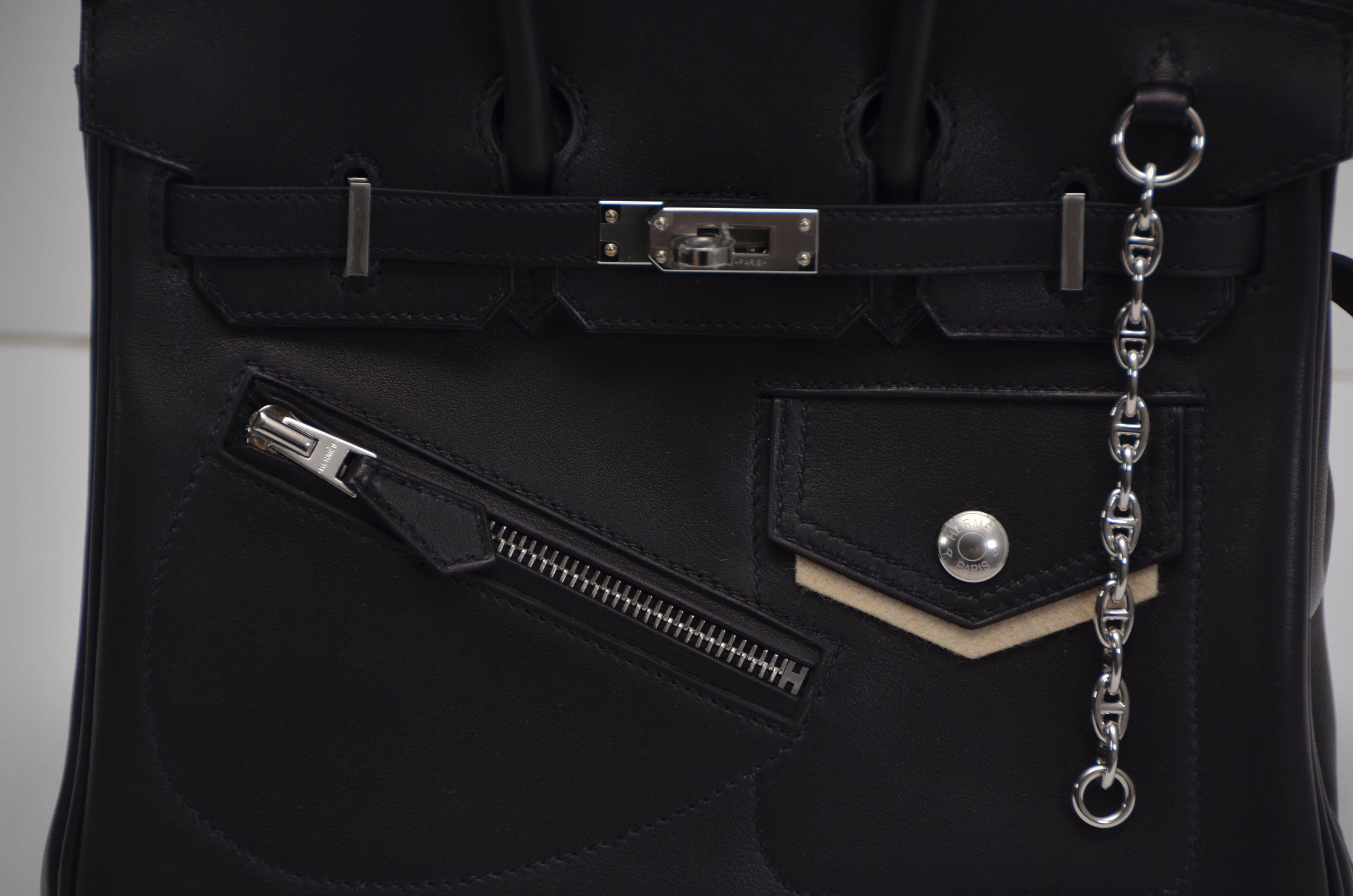 Hermès Limited Edition Birkin Rock 25 CM Black Volupto Palladium ...