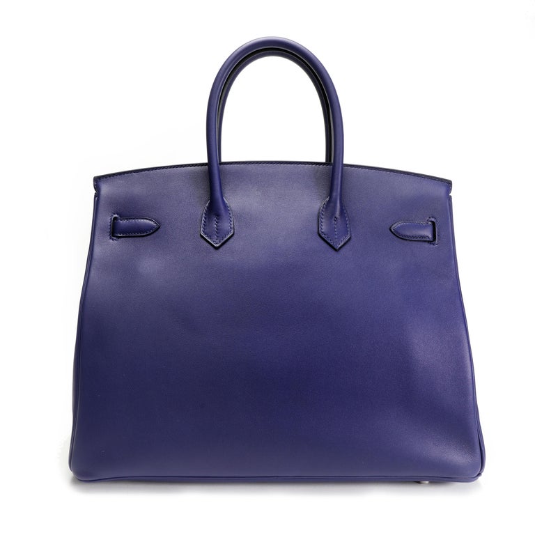 Hermès Limited Edition Bleu Encre Swift and Epsom Tressage Birkin 35 ...