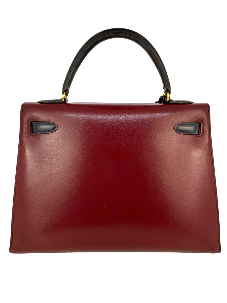 Hermès Limited Edition Vintage Tri-Color Box Calf Kelly Handbag 32 ...