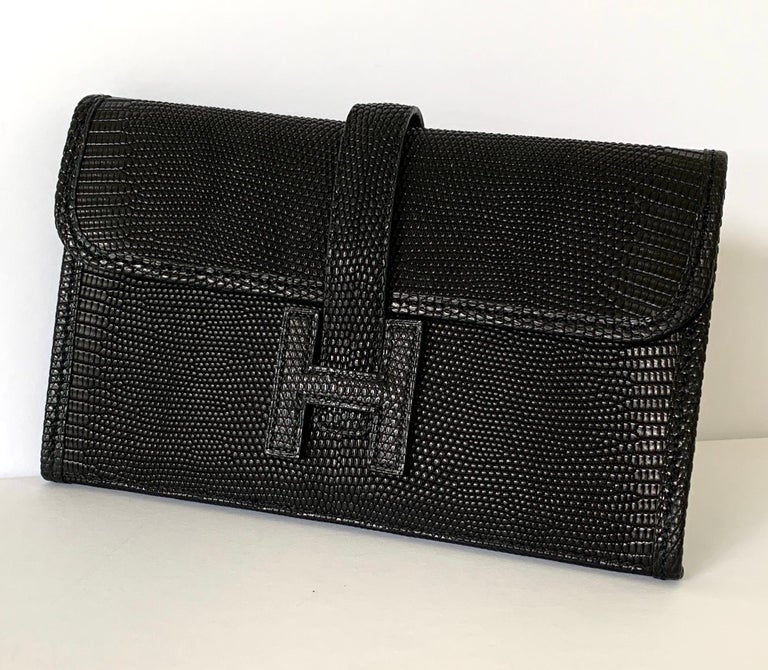 Hermes Lizard Black Mini Jige Rare at 1stDibs