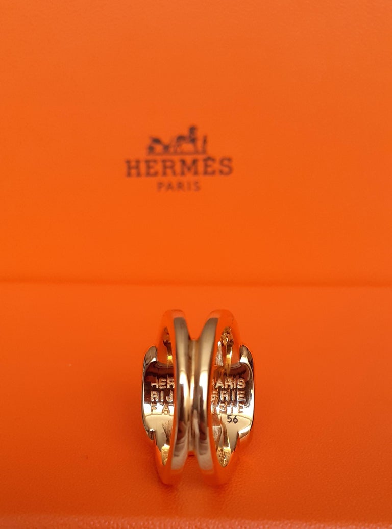 Hermès Logo Signet Ring Horse Equestrian Theme Ghw Size 8 / 8.5 For ...