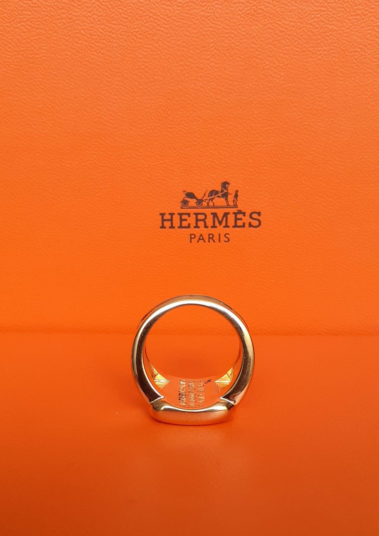 Hermès Logo Signet Ring Horse Equestrian Theme Ghw Size 8 / 8.5 For ...