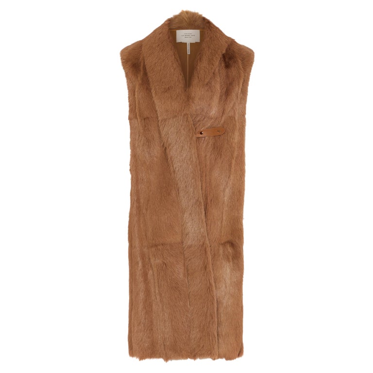 Hermès Long Golden Brown Goat Fur Gilet For Sale at 1stDibs