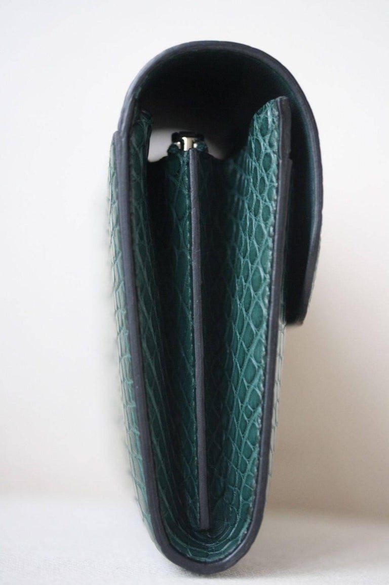 Hermès Matte Croc Constance Long Palladium Hardware Wallet at 1stDibs