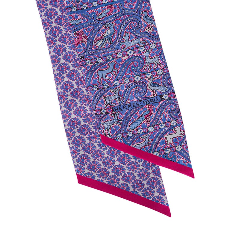 Hermès Maxi - Twilly Slim Lalbhai Jean Bleu / Parme / Rose Nouveau avec ...