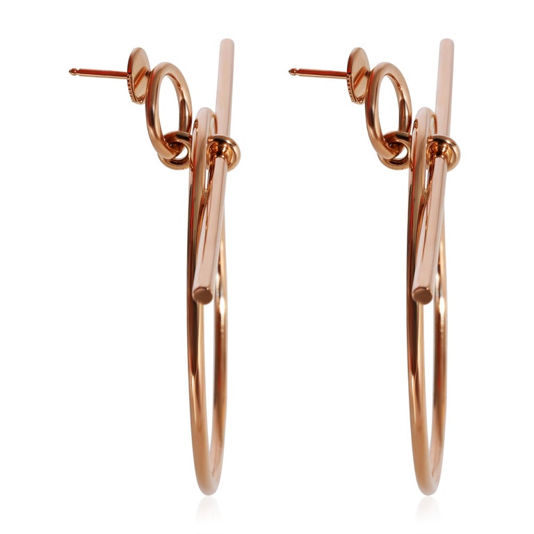 Hermes Medium Loop Earrings in 18k Yellow Gold For Sale at 1stDibs