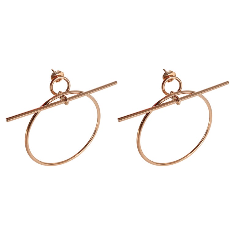 Hermes Medium Loop Earrings in 18k Yellow Gold For Sale at 1stDibs