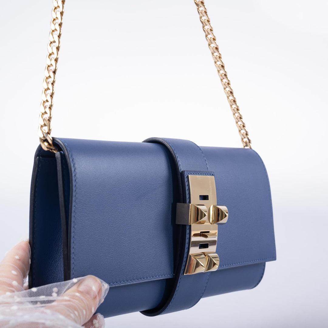 Hermès Medor 23 Clutch Blue Brighton Swift Permabrass Hardware Bag For ...