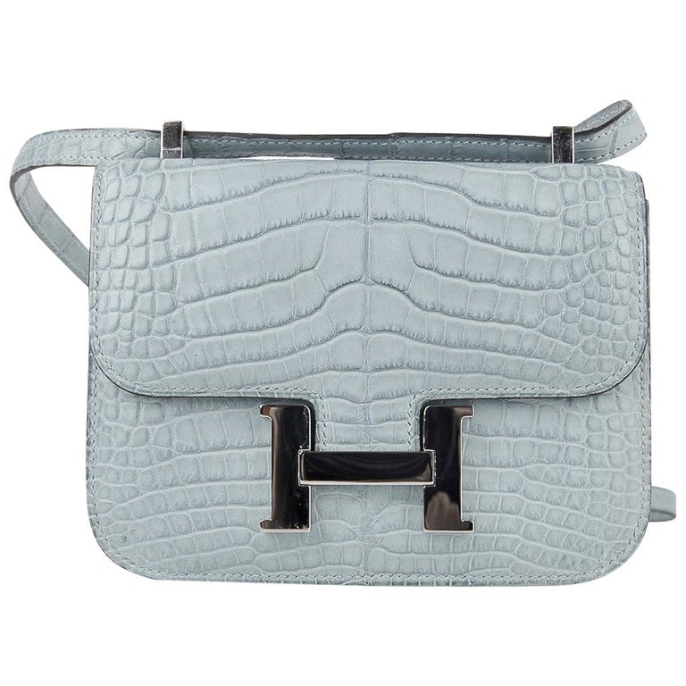 Hermes Micro Constance Bag Ciel Matte Alligator Hardware Limited ...
