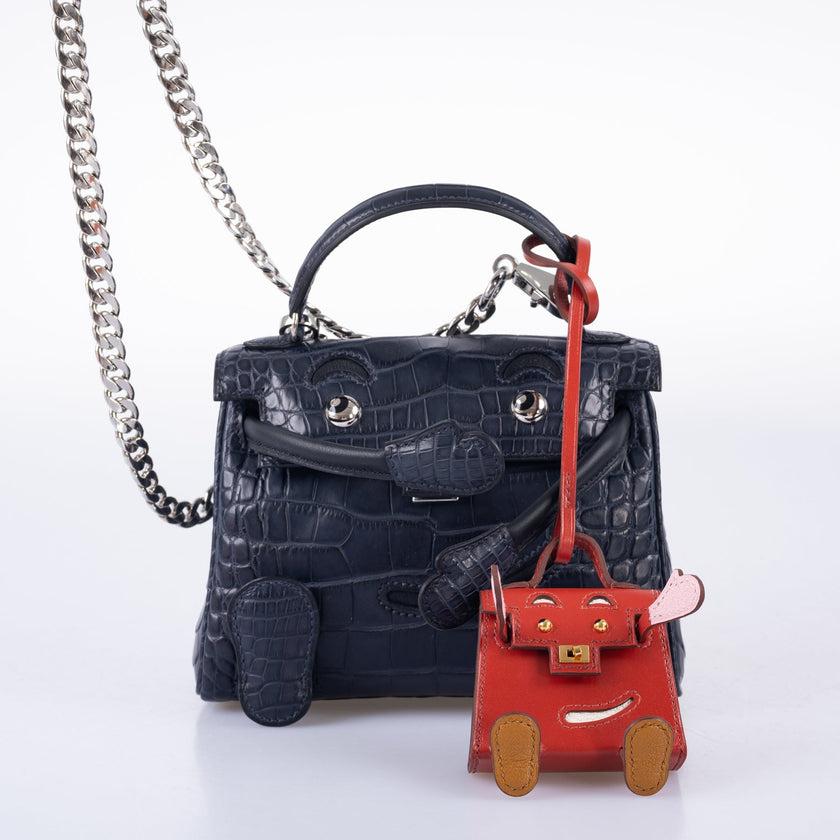 Hermès Micro Kelly Quelle Idole Bag Charm Rose Sakura, Sanguine, Nata, Sesame For Sale at 1stDibs