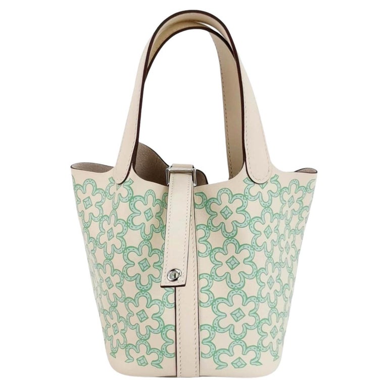 Hermès Micro Picotin Lock 14 Lucky Daisy Nata Swift Palladium Hardware ...