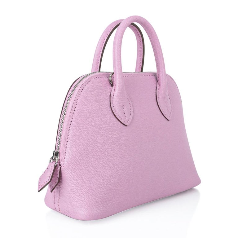 Hermes Mini Bolide 1923 Bag Mauve Sylvestre Chevre Leather Palladium ...