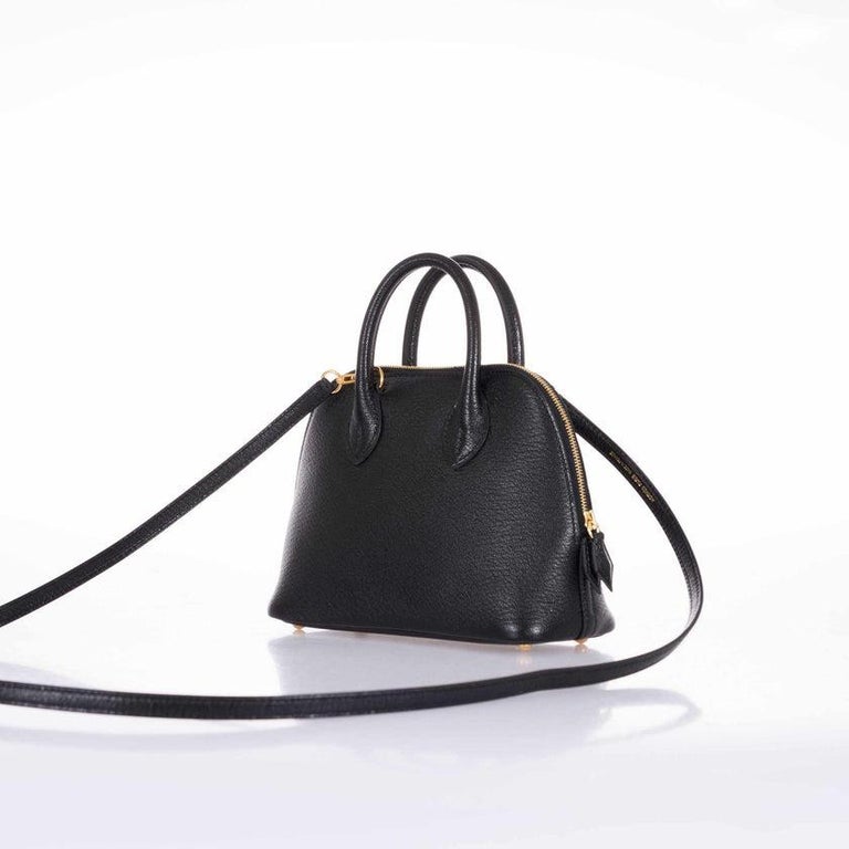 Hermès Mini Bolide 1923 Black Mysore Chevre Gold Hardware Handbag For ...