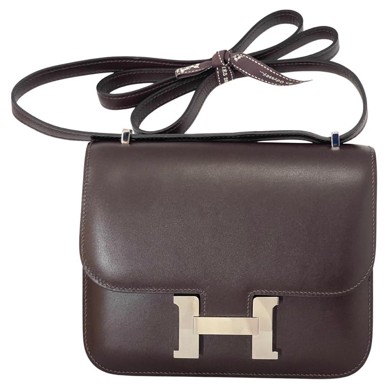 HERMES Mini CONSTANCE 18 CALF BOX LEATHER PALLADIUM HARDWARE For Sale ...