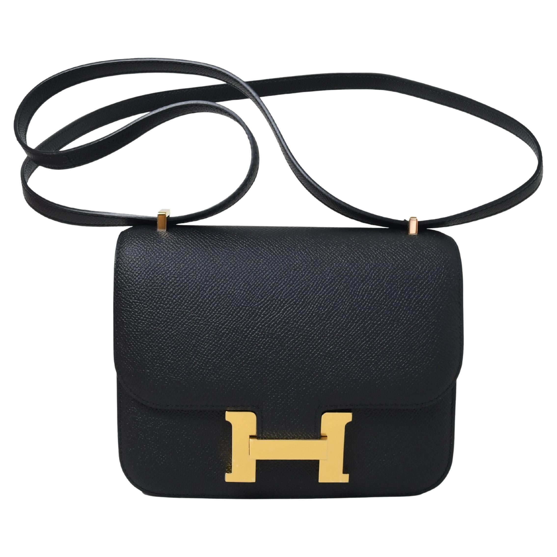 Hermes Mini Constance Gold Hardware Noir For Sale at 1stDibs