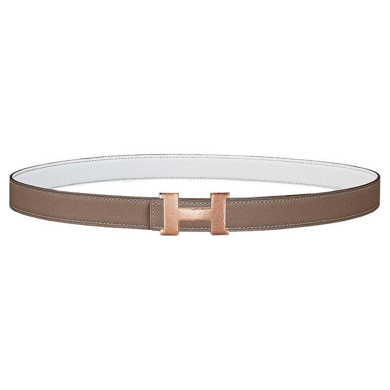Hermes Mini Constance Martelee belt buckle and Reversible leather strap ...