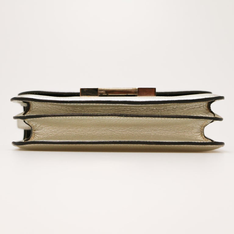 Hermes Mini Constance Silver Leather For Sale at 1stDibs