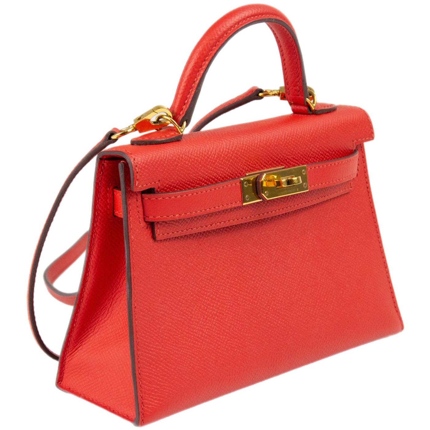 Hermes Mini Kelly 20 Rouge Tomate Epsom with Gold Hardware For Sale at ...
