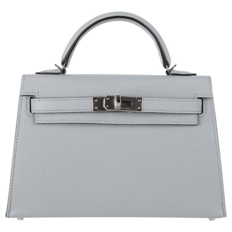 Hermès Mini Kelly II Blue Glacier Epsom Leather Palladium Hardware at ...