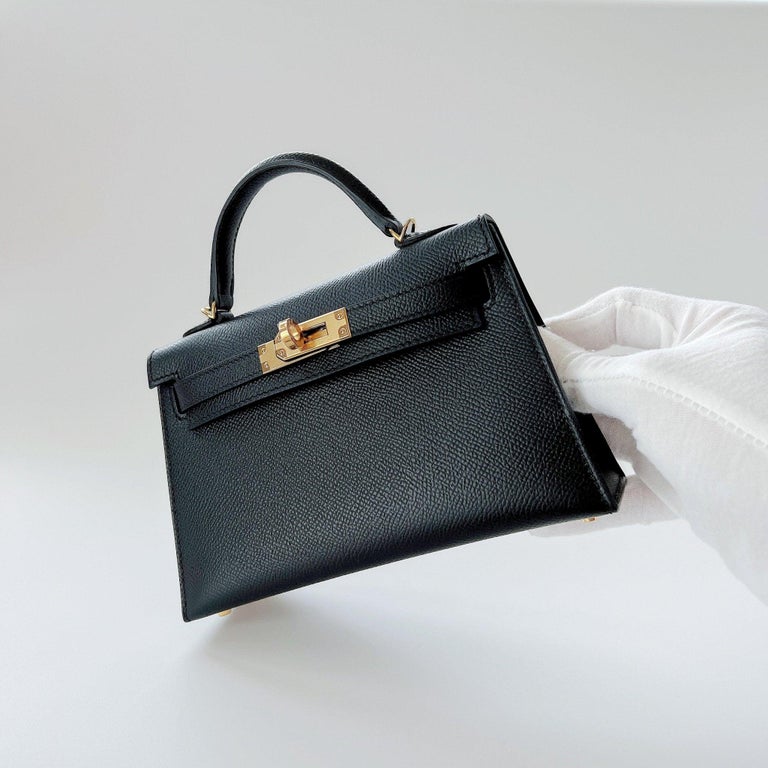 Hermes Mini Kelly II Sellier In Black Epsom Leather With Gold Hardware ...