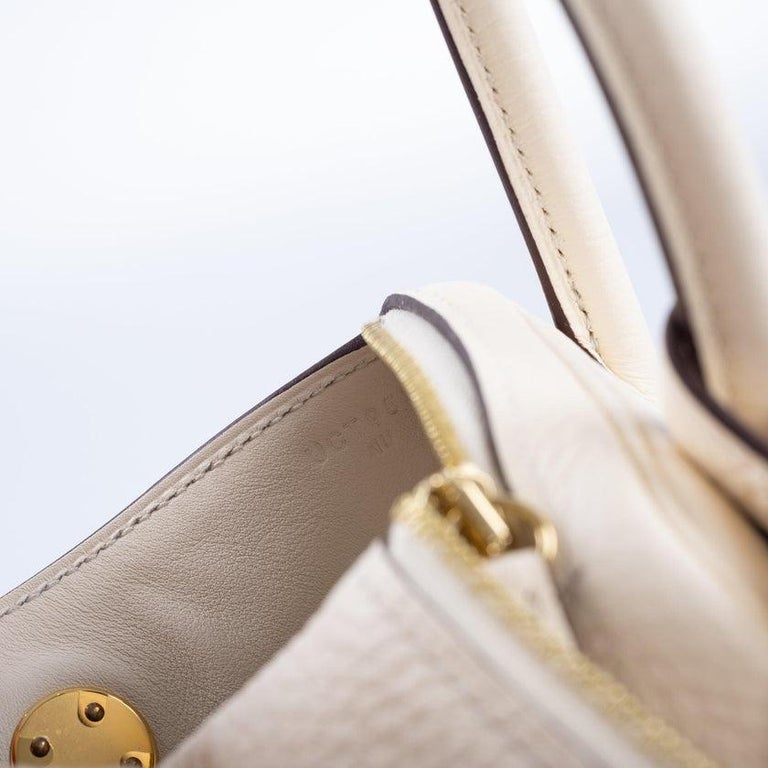 Hermès Mini Lindy 20 Nata Clemence Gold Hardware Bag For Sale at 1stDibs