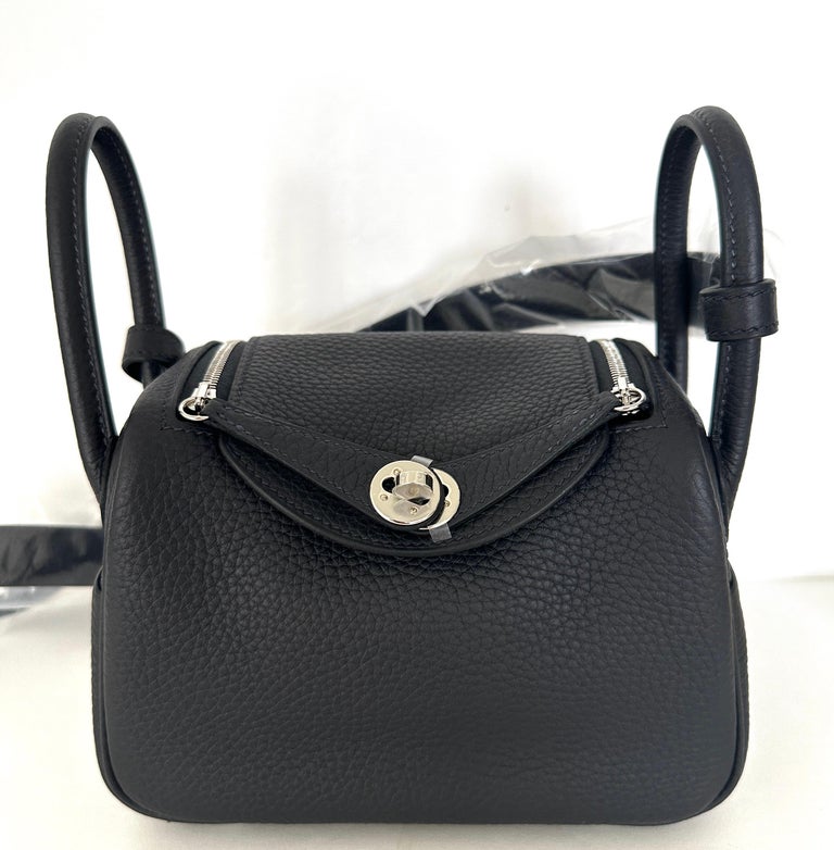 Hermes Mini Lindy Caban Handbag Bag Palladium Hardware at 1stDibs