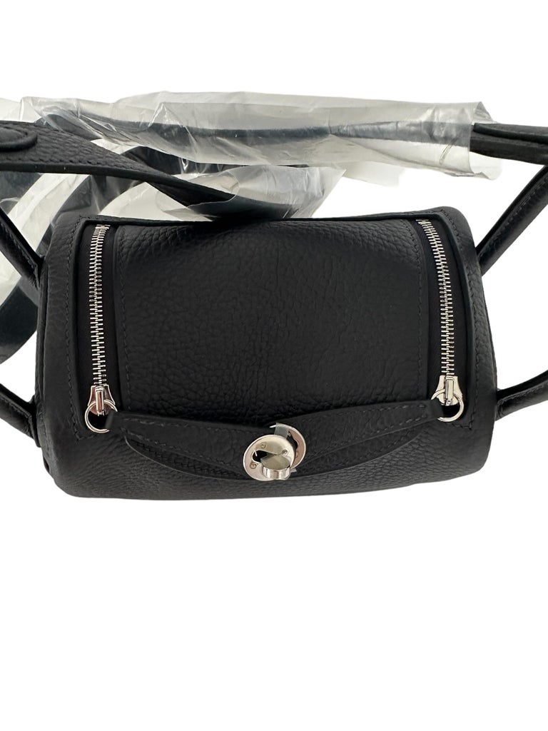 Hermes Mini Lindy Caban Handbag Bag Palladium Hardware at 1stDibs
