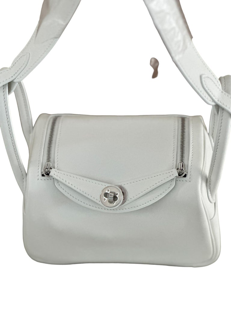 Hermes Mini Lindy White Palladium Hardware For Sale at 1stDibs