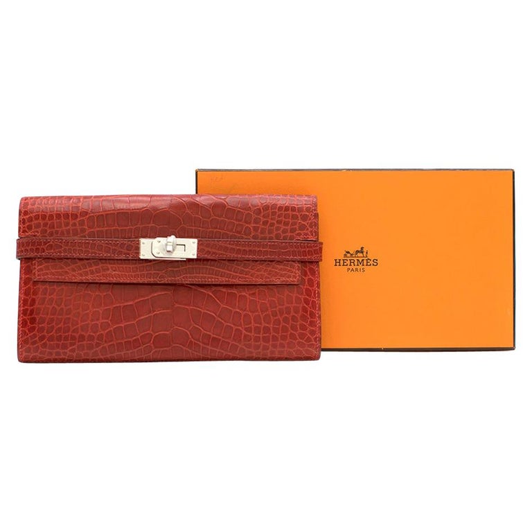 Hermes Mississippiensis Braise Kelly Classic Wallet at 1stDibs