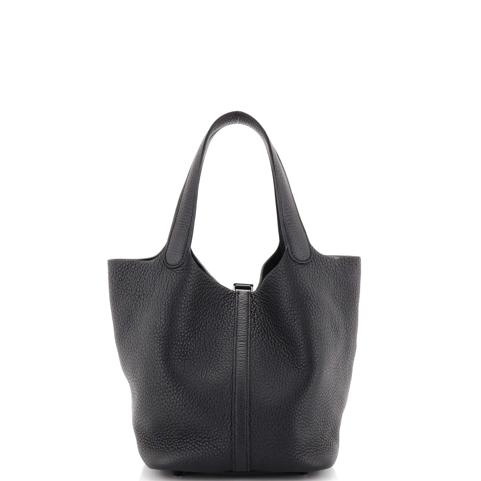 Hermes Monochrome Picotin Lock Bag Clemence MM For Sale at 1stDibs