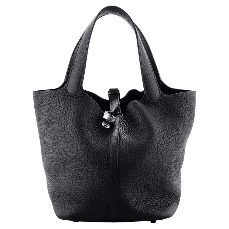 Hermes Monochrome Picotin Lock Bag Clemence MM For Sale at 1stDibs