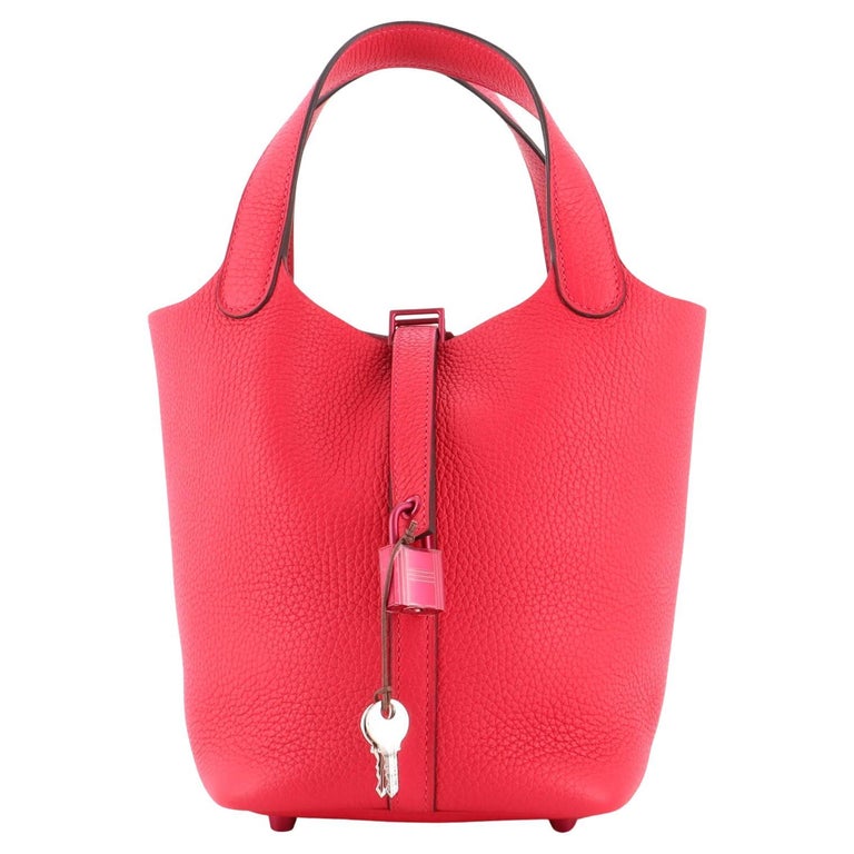 Hermes Monochrome Picotin Lock Bag Clemence PM For Sale at 1stDibs