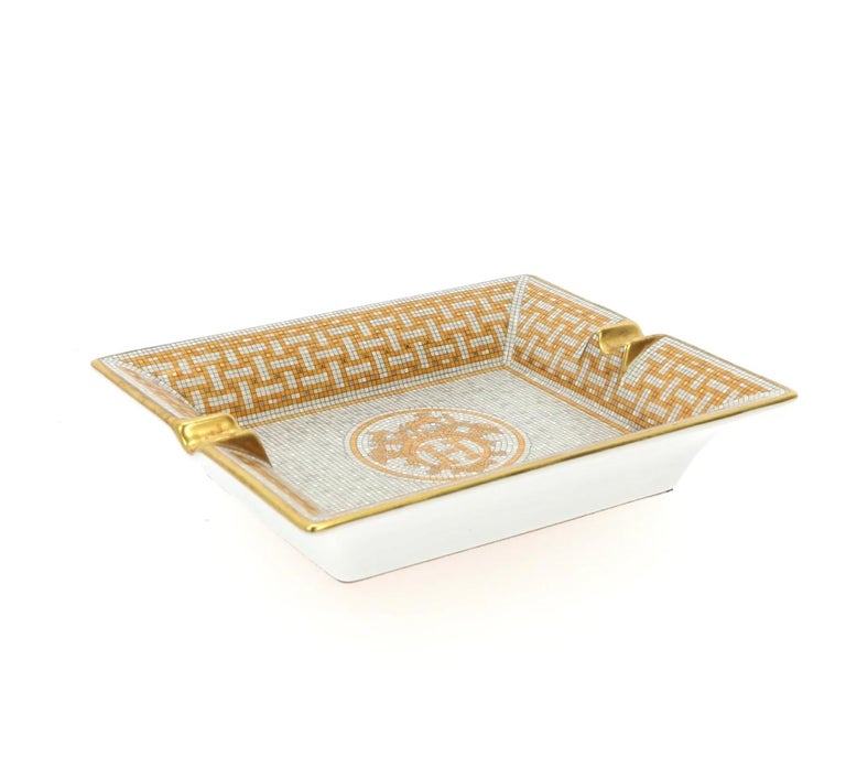 Hermes Mosaique au 24 gold ashtray For Sale at 1stDibs
