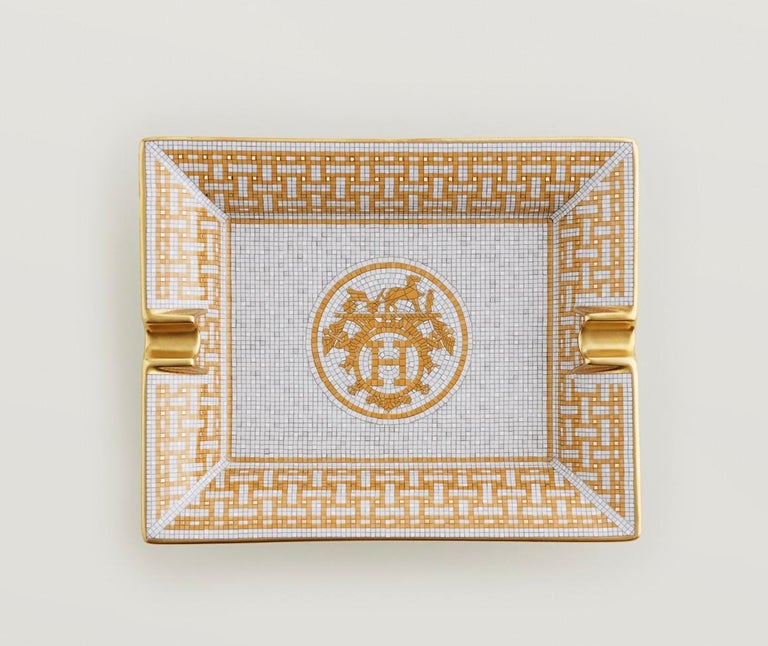 Hermes Mosaique au 24 gold ashtray For Sale at 1stDibs