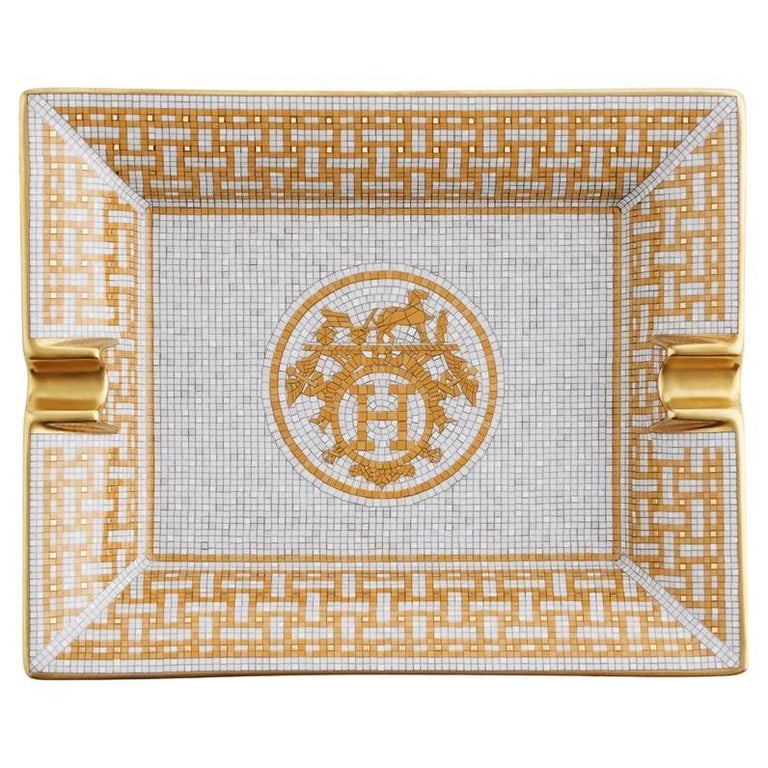 Hermes Mosaique au 24 gold ashtray For Sale at 1stDibs