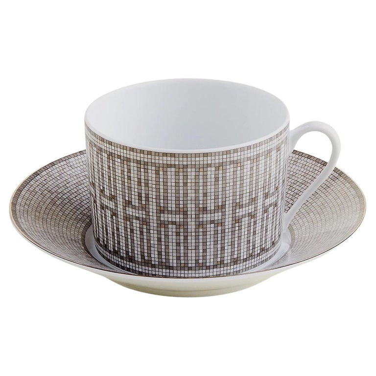 Hermes Mosaique Au 24 Platinum Breakfast Cup And Saucer Porcelain Sets ...