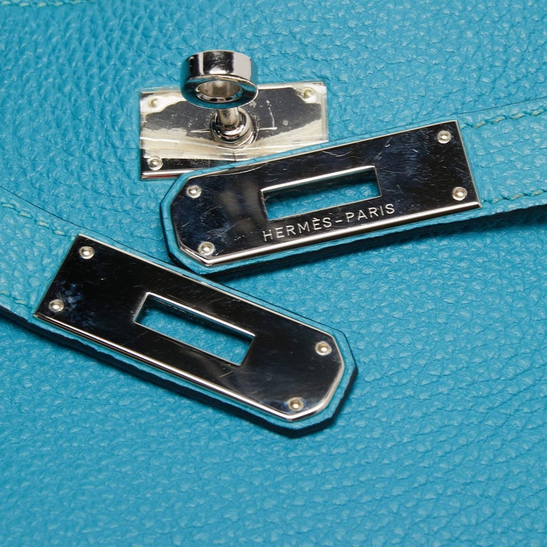Hermes Mykonos Clemence Leather So Kelly 22 Bag For Sale at 1stDibs