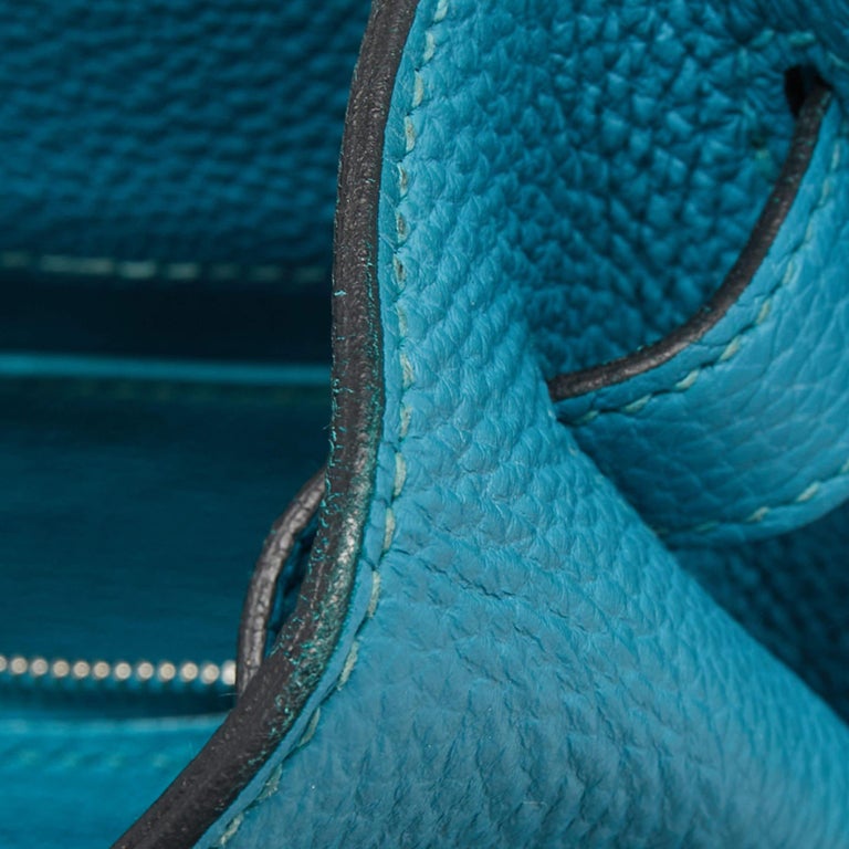 Hermes Mykonos Clemence Leather So Kelly 22 Bag For Sale at 1stDibs