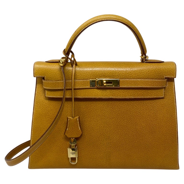 Hermes Natural Kelly 32 Bag at 1stDibs