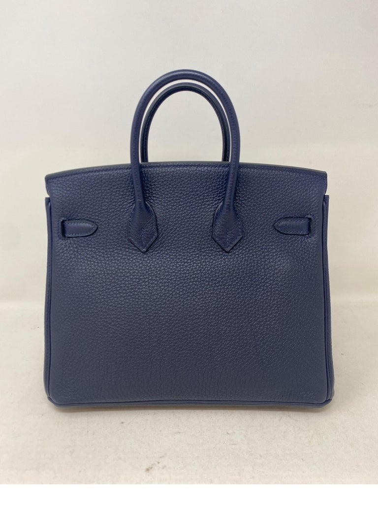 Hermes Navy Birkin 25 Bag For Sale at 1stDibs