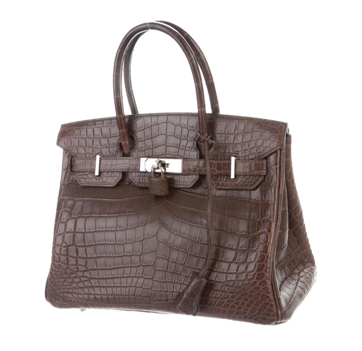 Hermes NEW Birkin 30 Crocodile Exotic Top Handle Satchel Tote Bag in ...