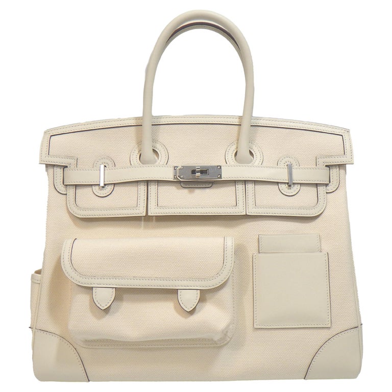 HERMES - New - Birkin 35 Cargo Ecru Toile Goeland Veau Swift 2021 ...