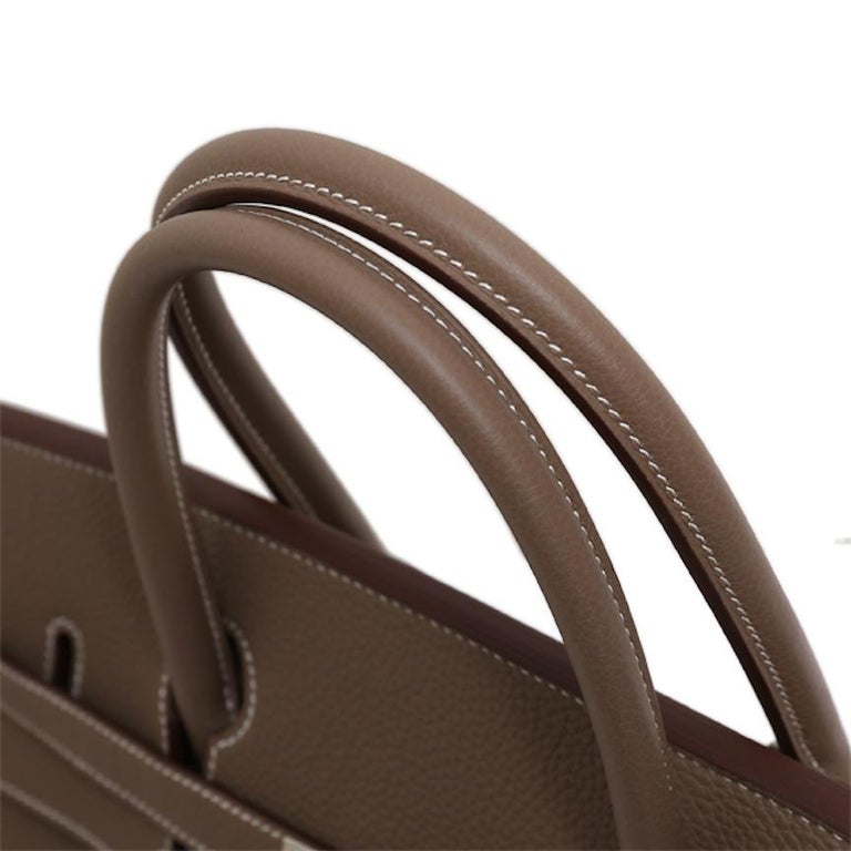 Hermes NEW Birkin 40 Taupe Tan Men's Carryall Travel Top Handle Satchel ...