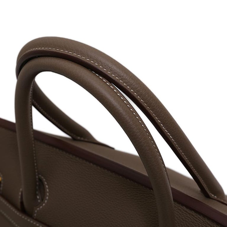 Hermes NEW Birkin 40 Taupe Tan Men's Carryall Travel Top Handle Satchel ...