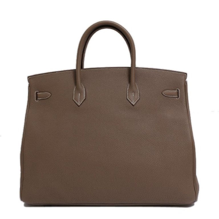 Hermes NEW Birkin 40 Taupe Tan Men's Carryall Travel Top Handle Satchel ...