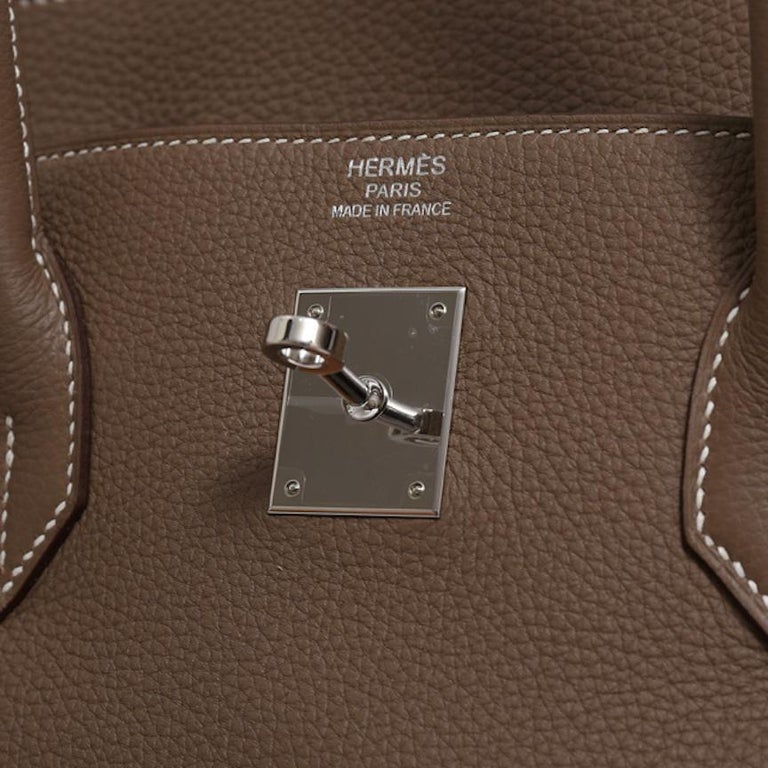 Hermes NEW Birkin 40 Taupe Tan Men's Carryall Travel Top Handle Satchel ...